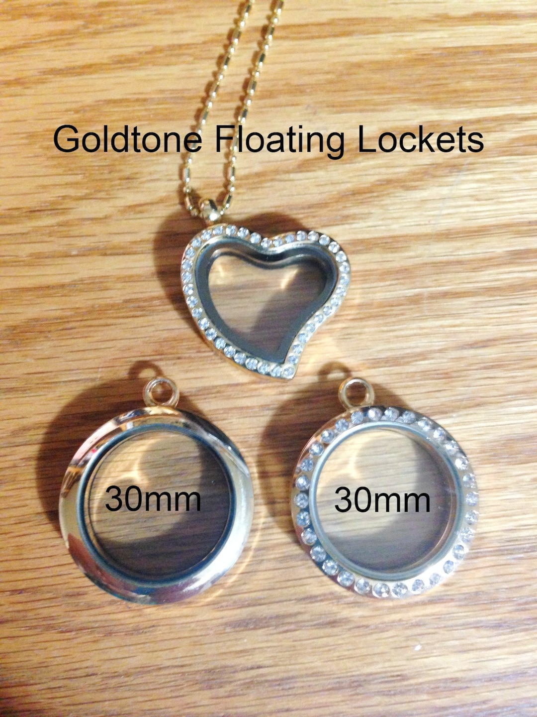 Gold Floating Lockets, Floating Locket, Gift for Her, 25-30mm, Chain ...