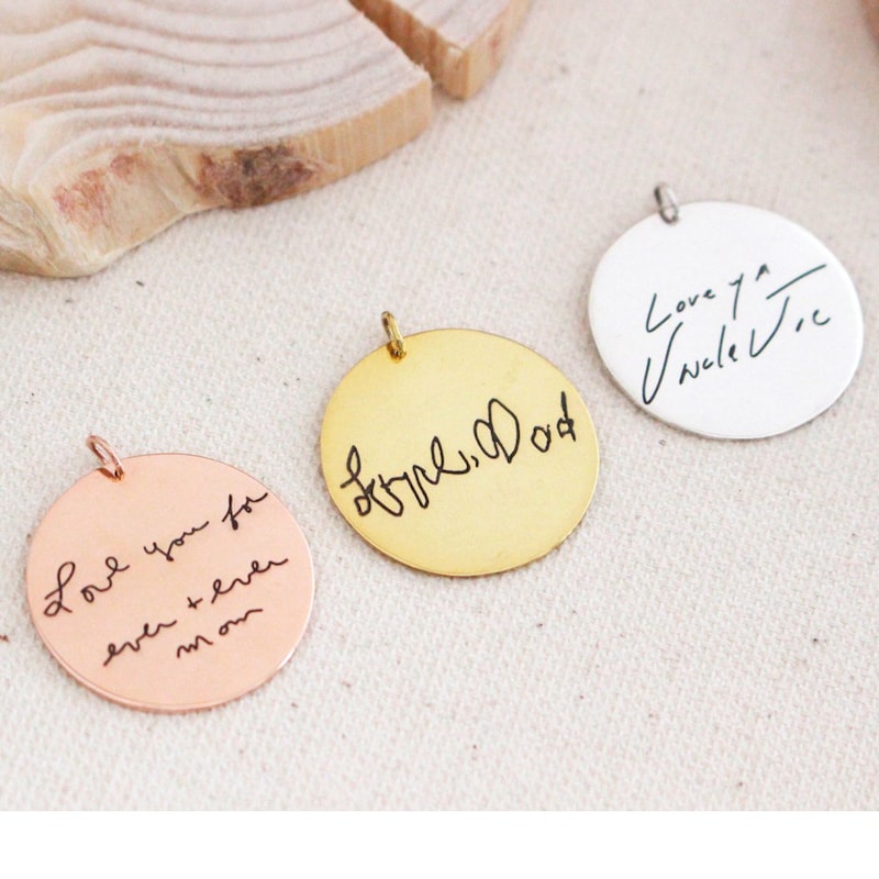 Handwritten Disc Charm - Etsy UK
