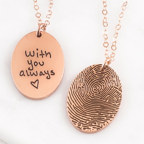 Personalized Fingerprint Necklace Jewelry Memorial Jewelry - Etsy