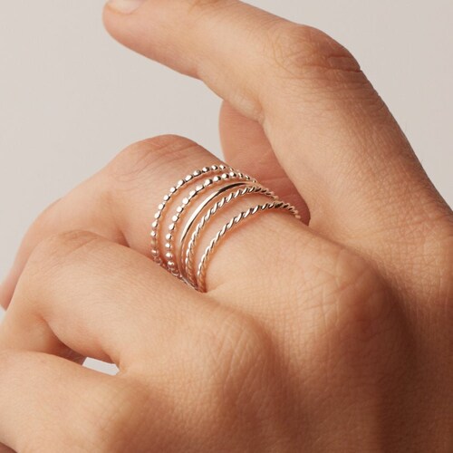 Stacking Ring Set Ultra Thin Stacking Rings Twist Ring | Etsy