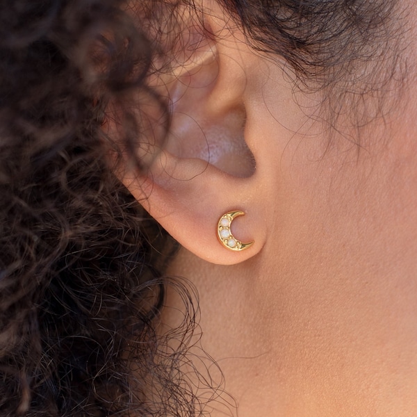 Moon Earrings - Etsy