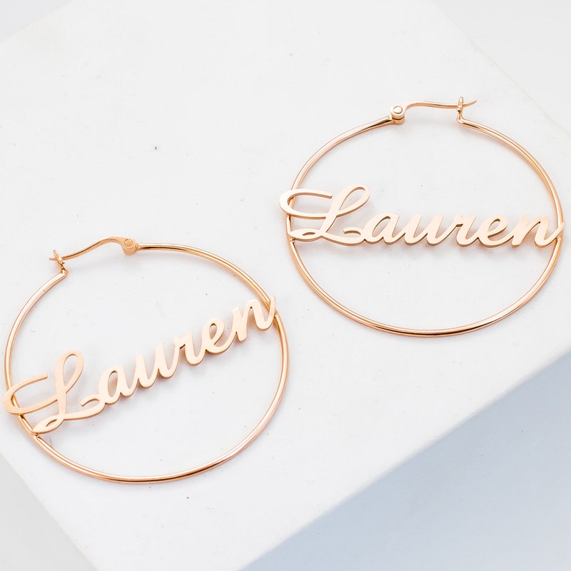 Name Hoop Earrings - Etsy