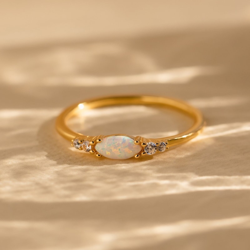 Thin Opal Ring - Etsy