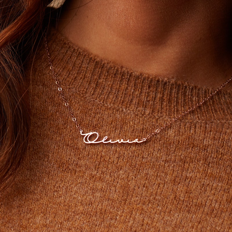 Silver Name Necklace - Etsy