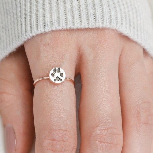 Custom Paw Print Ring Your Actual Pet Print Ring - Etsy