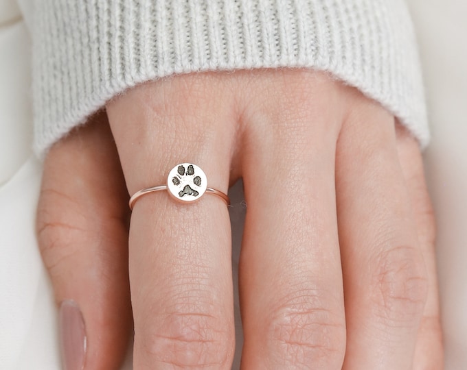Personalized Pet Ring by Caitlyn Minimalist Pet Lover Memorial Gift ...
