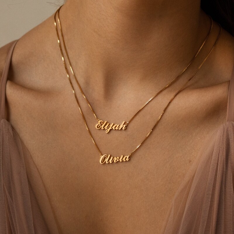 Two Name Necklace - Etsy