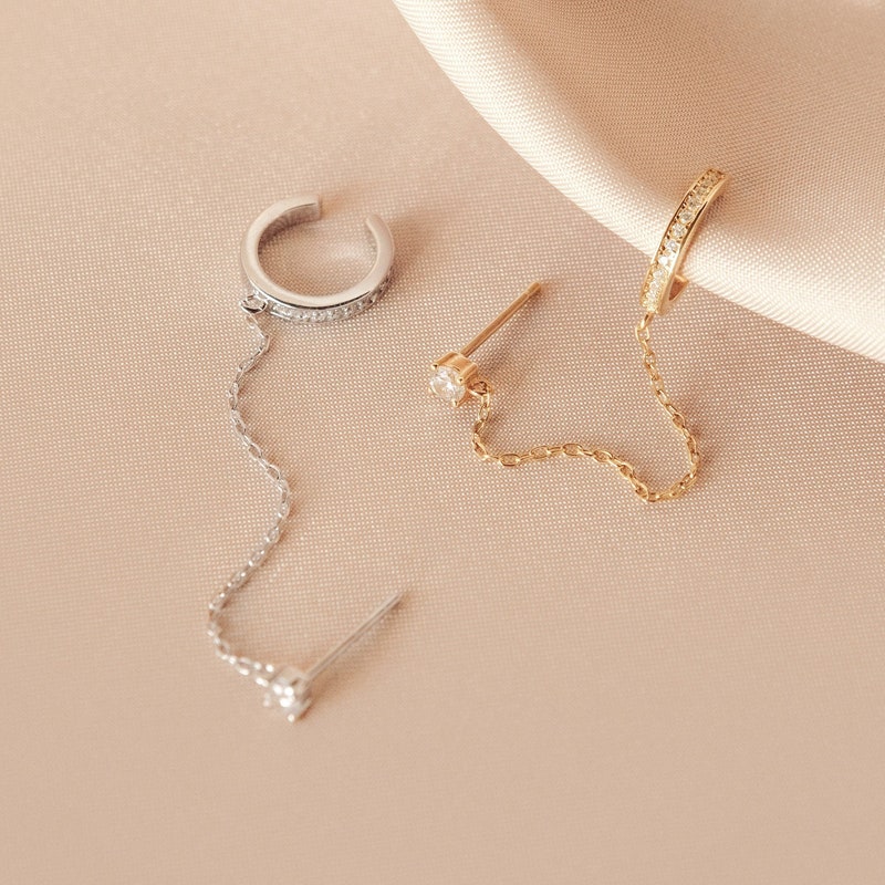 Diamond Ear Cuff Dangle - Etsy