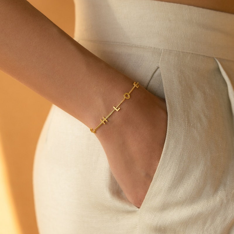 Initial Bracelet - Etsy