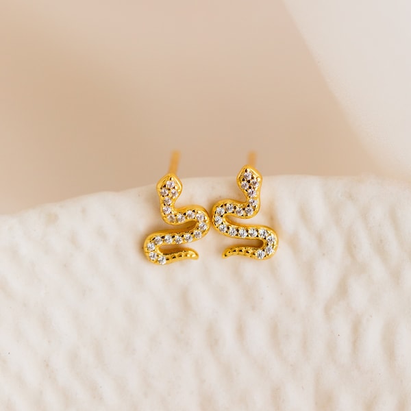 Snake Stud Earrings - Etsy