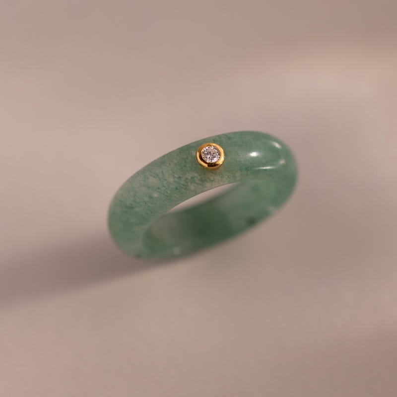 Jade Rings With Diamonds - Etsy