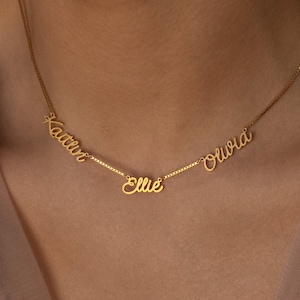 Multiple Name Necklace in Dainty Chain by Caitlyn Minimalist ...