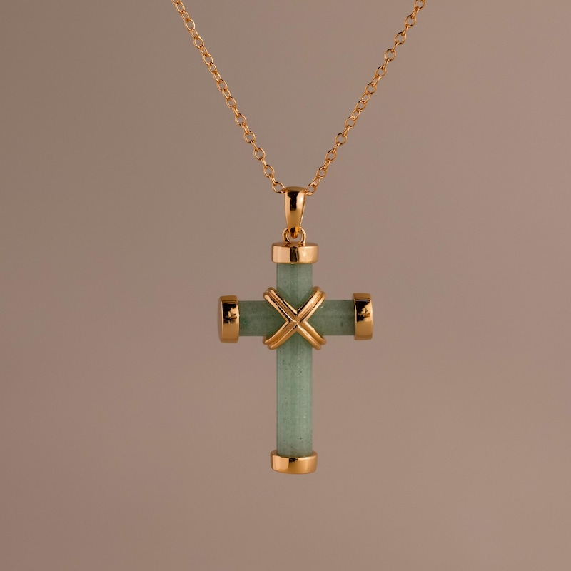 Jade Cross Jewelry Gold - Etsy UK
