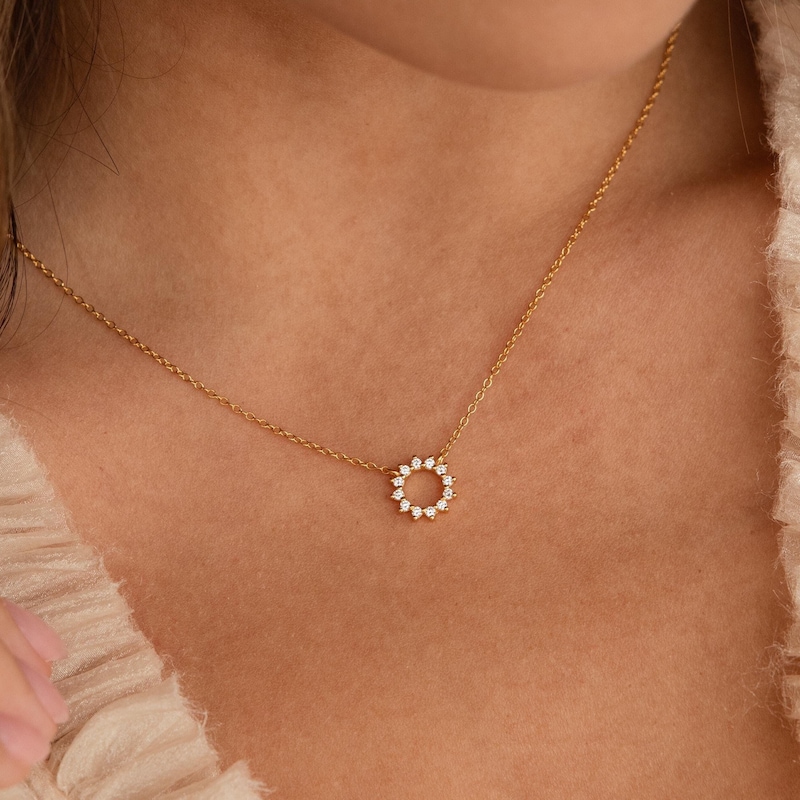 Sun Open Circle Necklace - Etsy UK