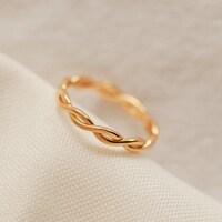 Braided Gold Band, Braided Wedding Band, Gold Braided Band, Twisted ...