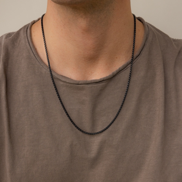 Mens Black Chain Necklaces - Etsy