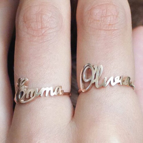 Custom Name Ring Children Name Ring Sterling Silver Ring - Etsy