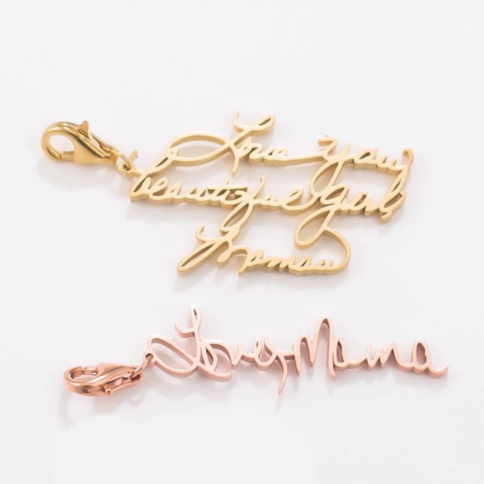 Actual Handwriting Charm Signature Charm Custom - Etsy