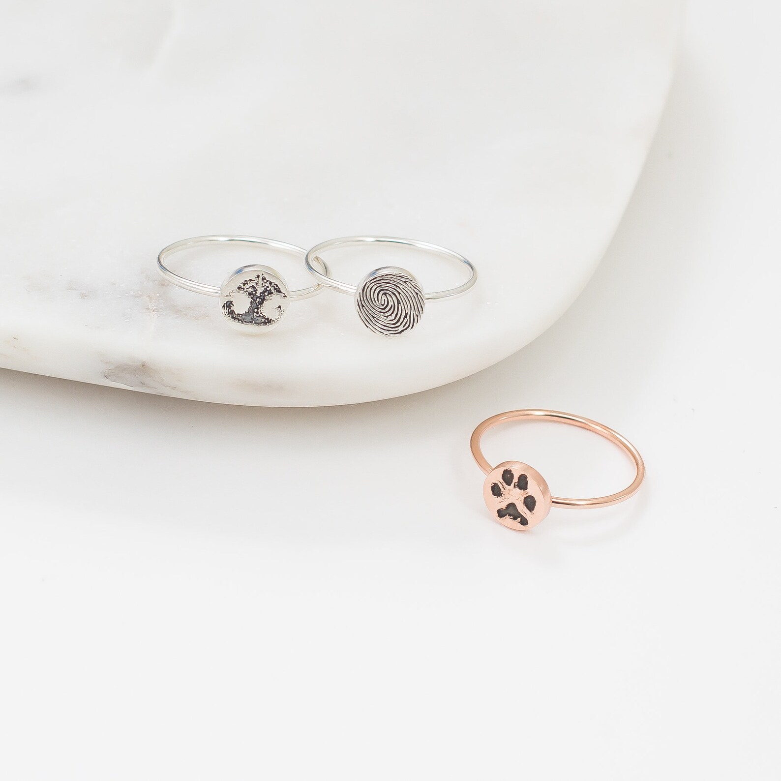 Custom Paw Print Ring Your Actual Pet Print Ring - Etsy