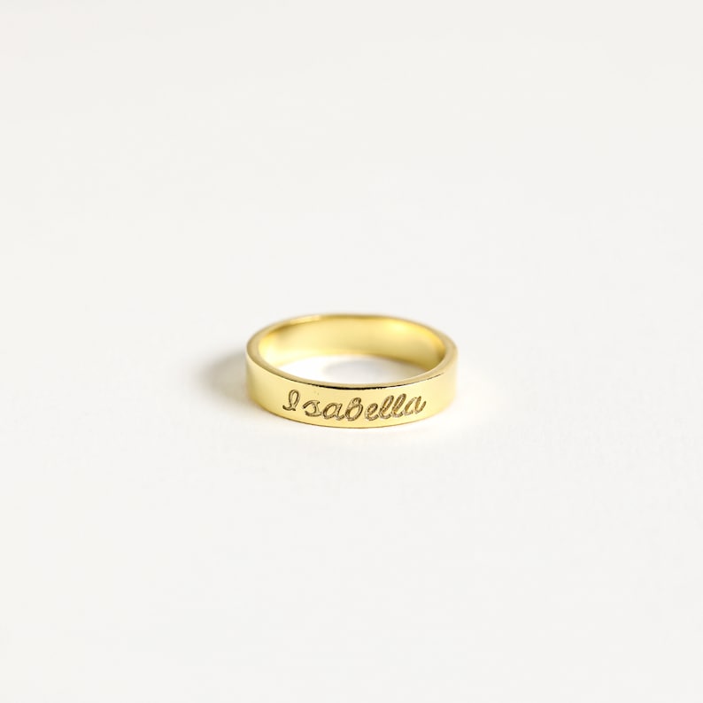 Thick Name Band • Custom Name Ring • Engraved Ring • Engraved Band Ring ...