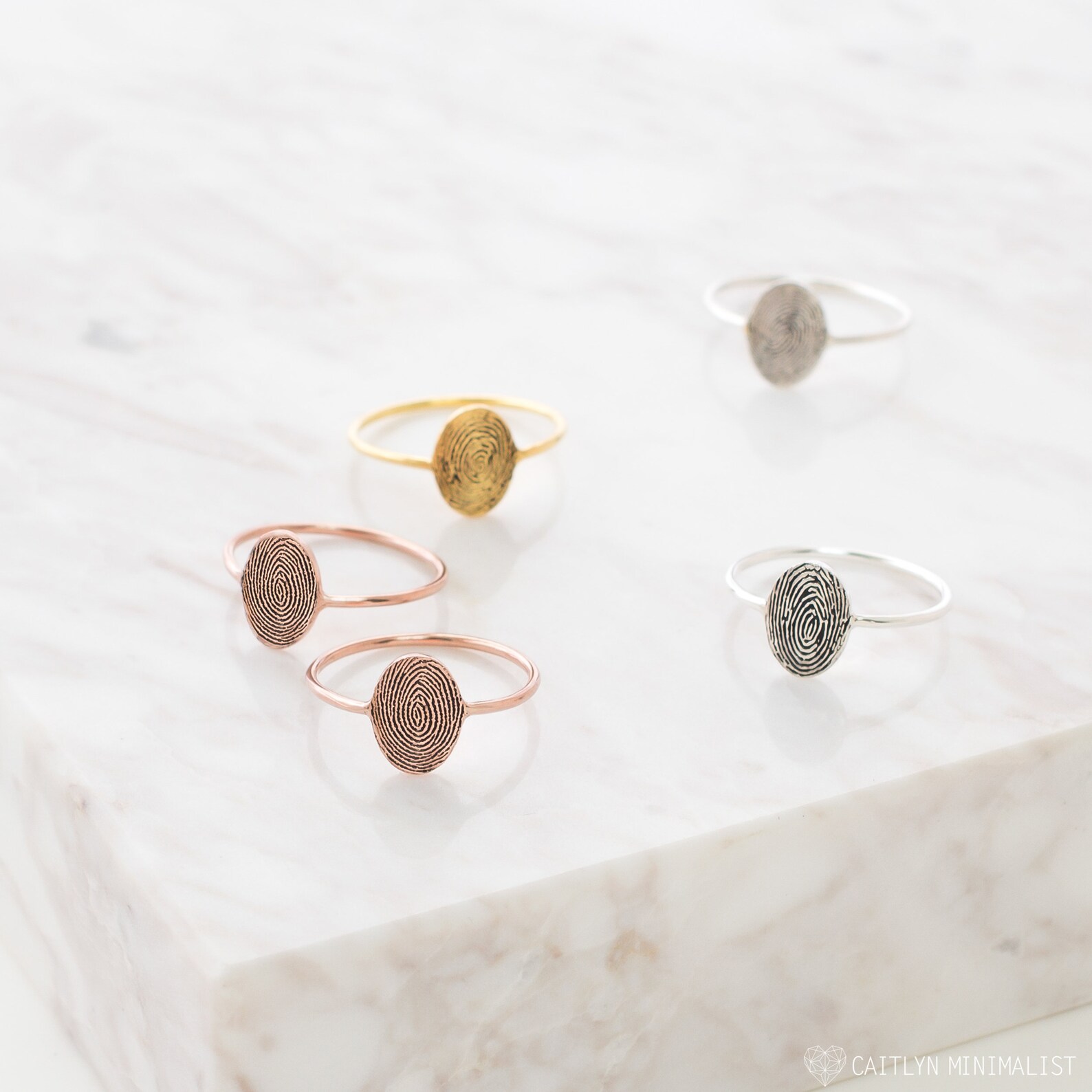 Oval Fingerprint Ring Actual Fingerprint Jewelry in Sterling | Etsy