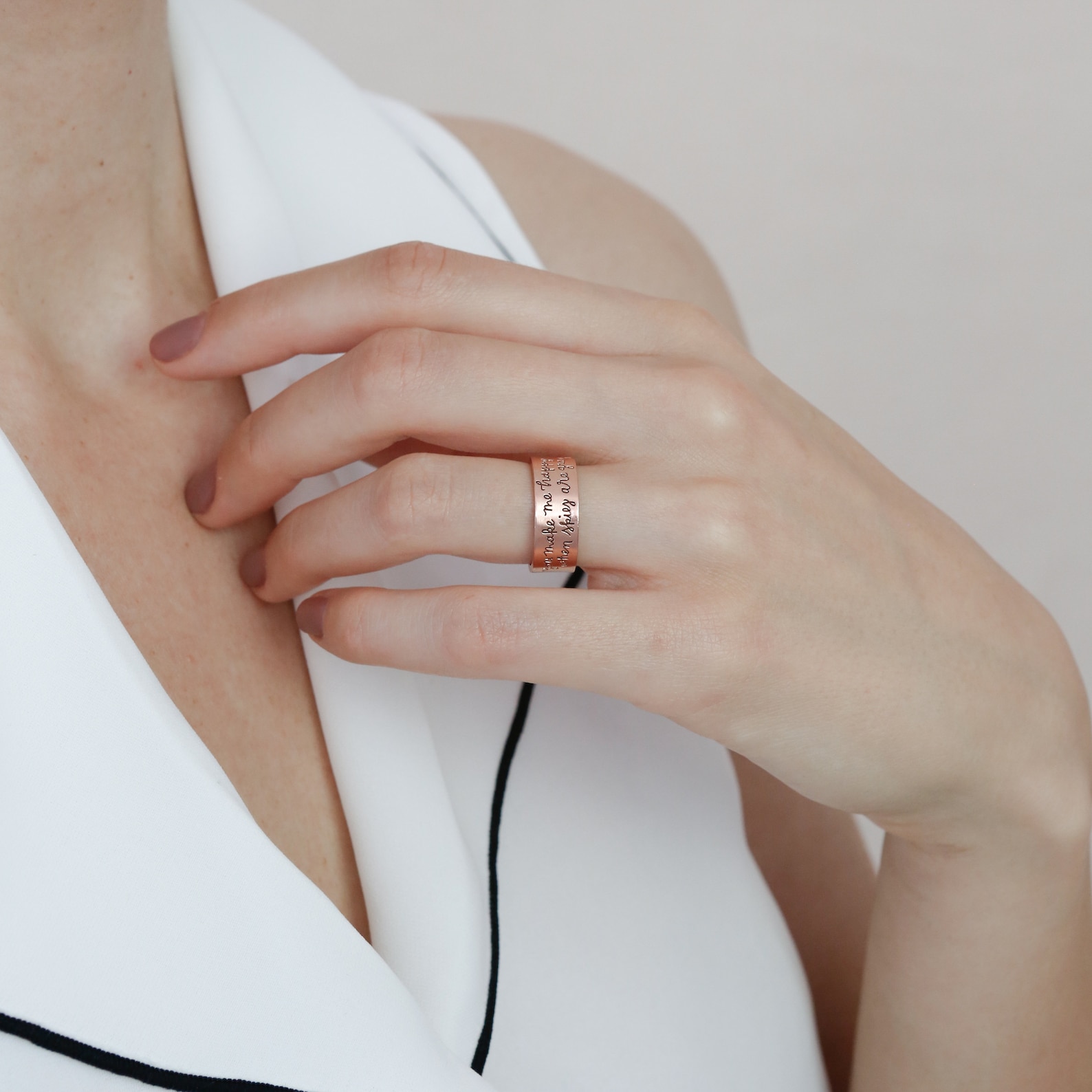 Memorial Handwriting Ring Actual Handwriting Band Ring - Etsy