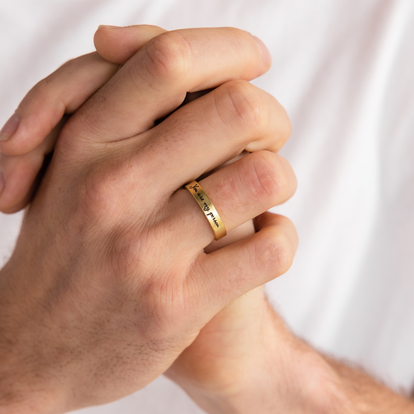 Memorial Handwriting Ring Actual Handwriting Band Ring Wedding Band ...