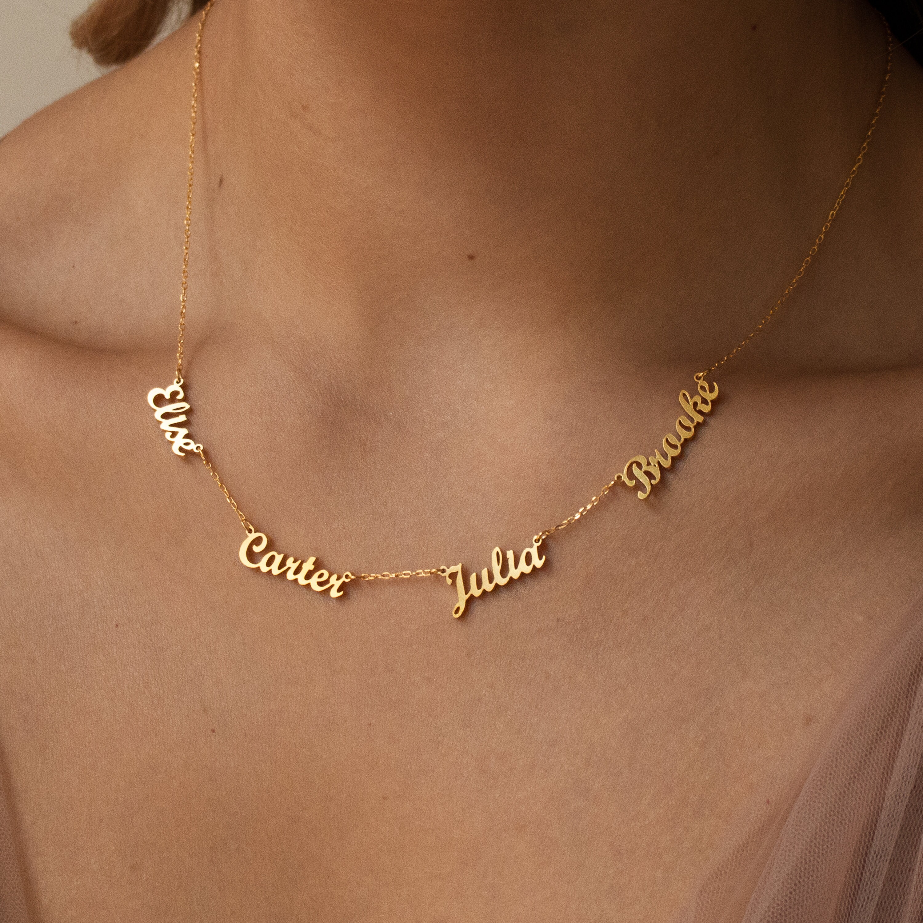 Custom Two Name Necklace by Caitlyn Minimalist Multiple Name - Etsy