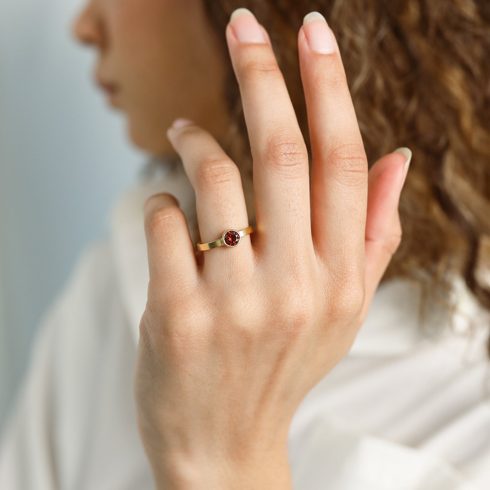 Birthstone Signet Ring by Caitlynminimalist Dainty Gemstone - Etsy