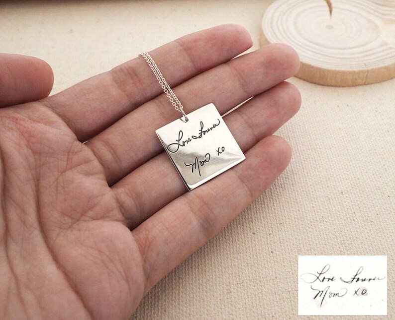 Custom Handwriting Necklace Actual Handwriting Jewelry Etsy