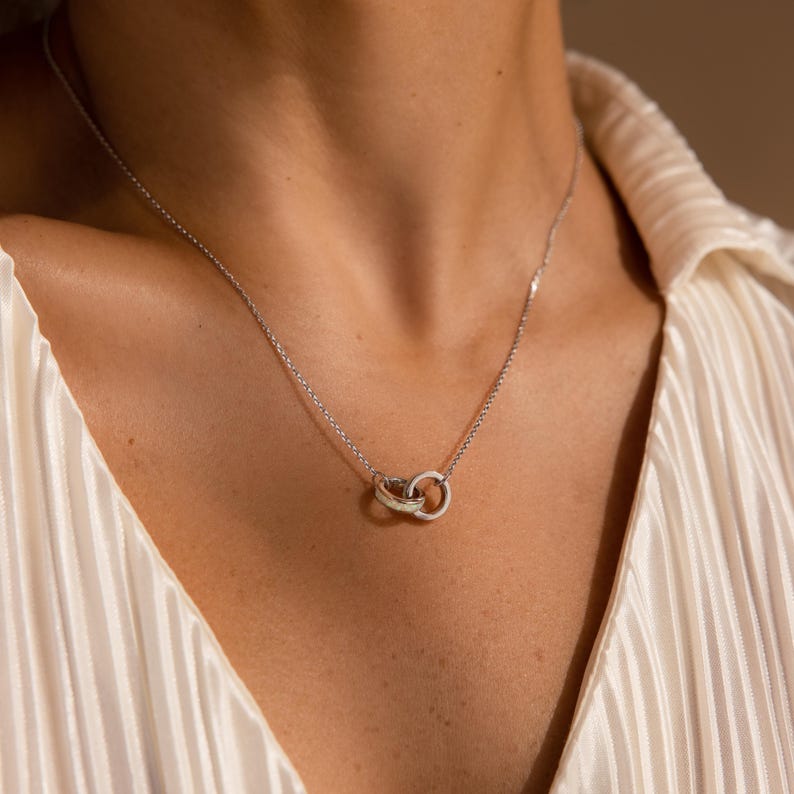 Interlocking Opal Inlay Necklace by Caitlyn Minimalist • Opal Infinity ...
