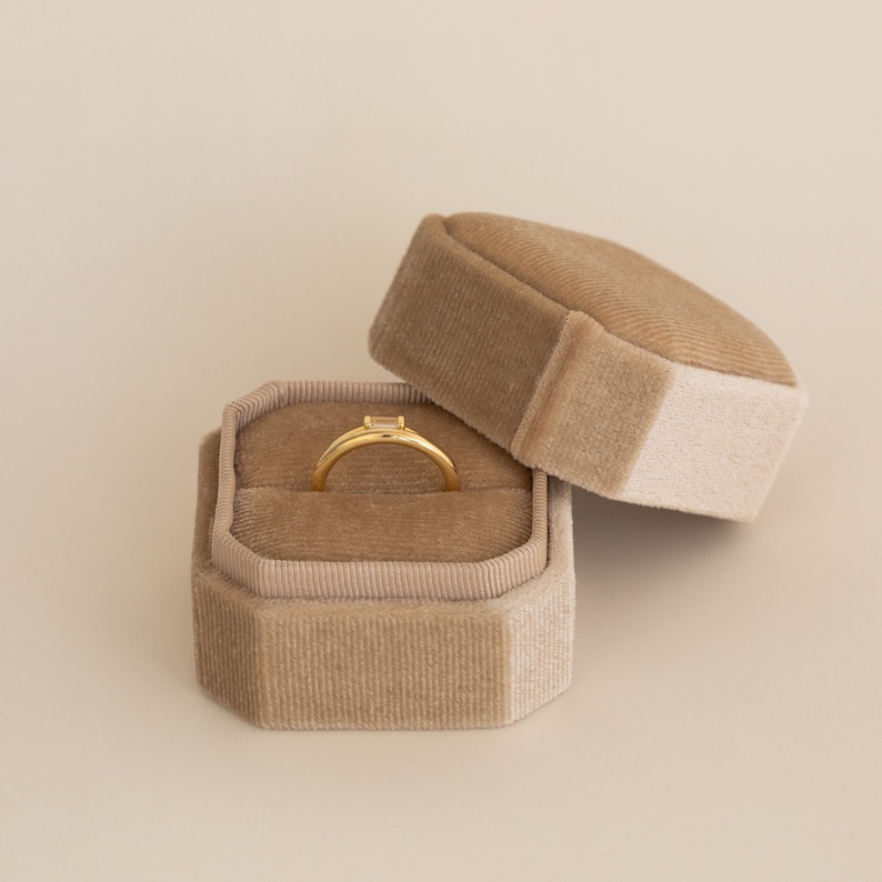 Velvet Ring Box by Caitlyn Minimalist Dainty Engagement - Etsy