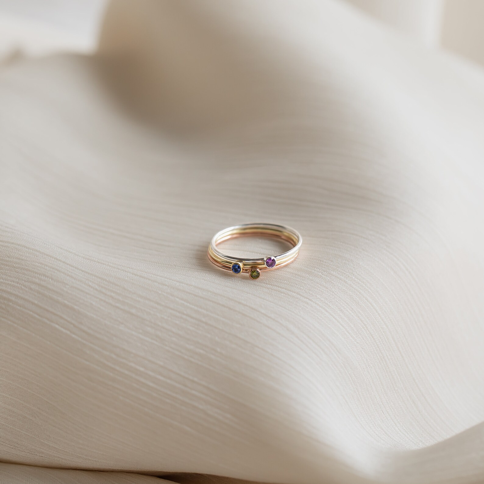 Minimalist Birthstone Ring Gemstone Ring in Sterling Silver - Etsy