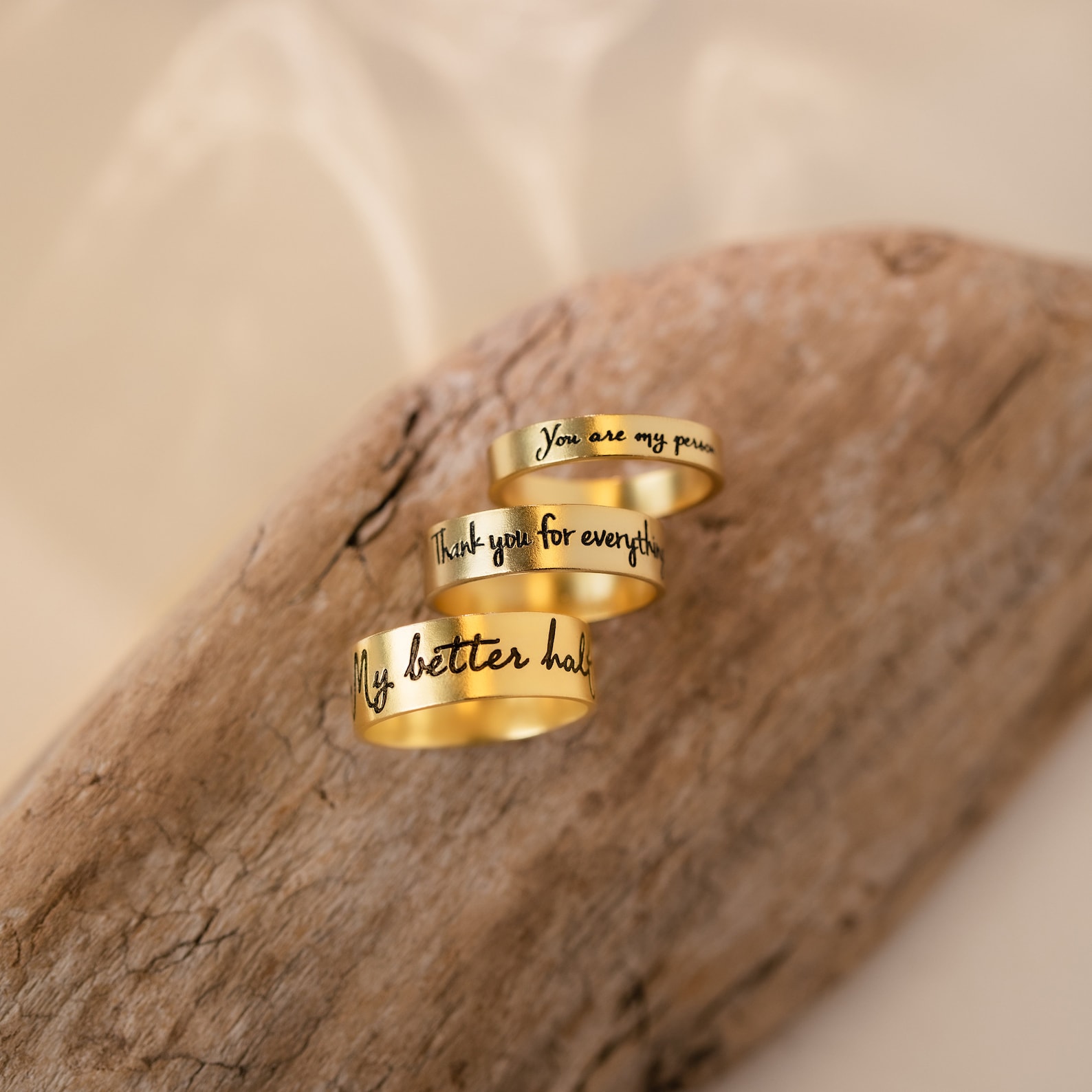 Memorial Handwriting Ring Actual Handwriting Band Ring Wedding Band ...