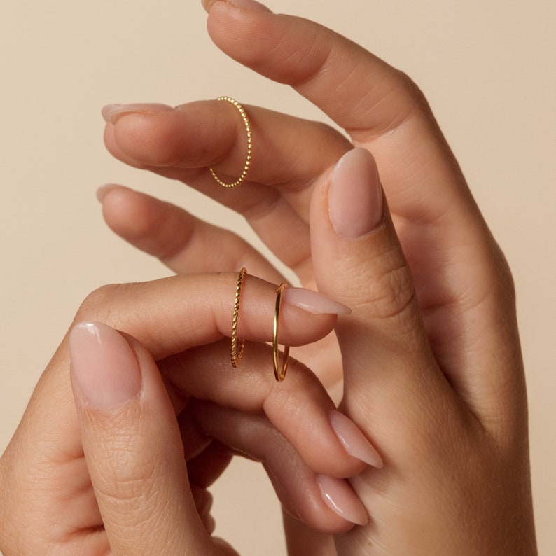 Midi Ring Set Set of 3 Stacking Rings Twist Ring Dainty - Etsy