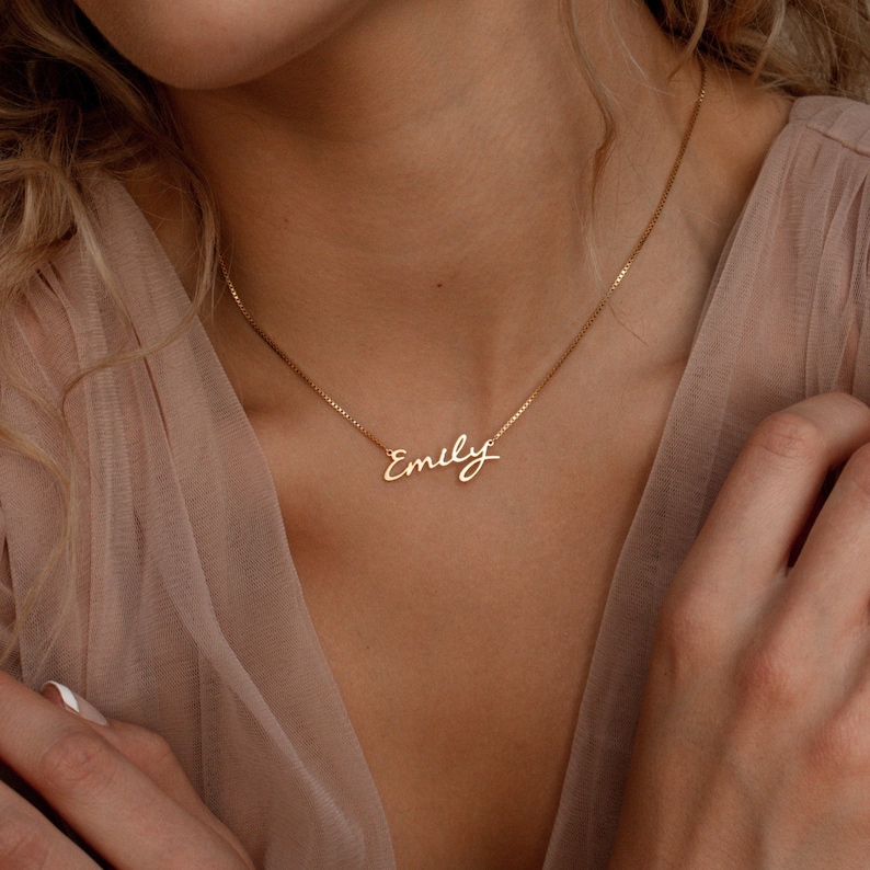 Custom Name Necklace by Caitlyn Minimalist Dainty Gold - Etsy