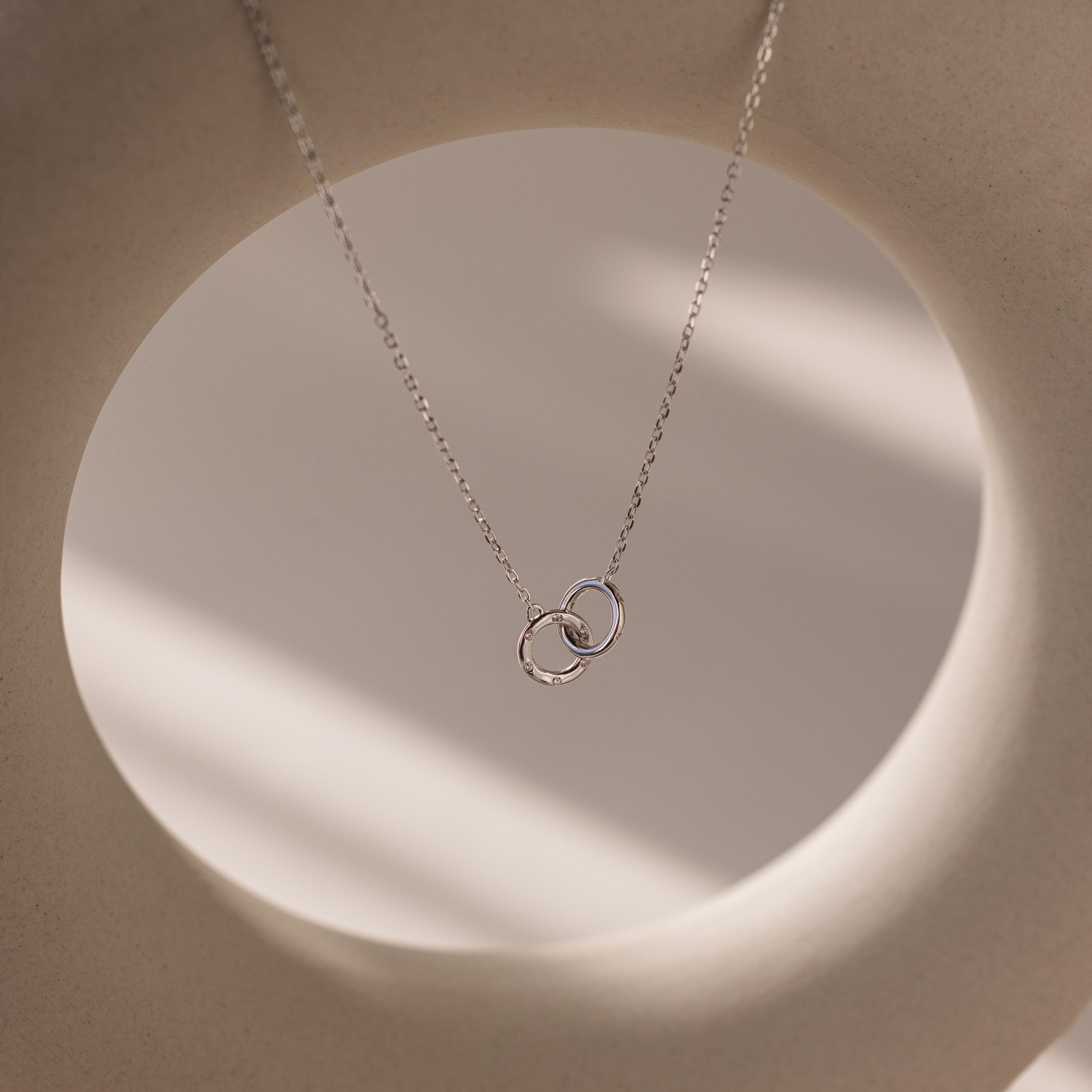 Interlocking Pave Circle Necklace by Caitlyn Minimalist • Diamond ...