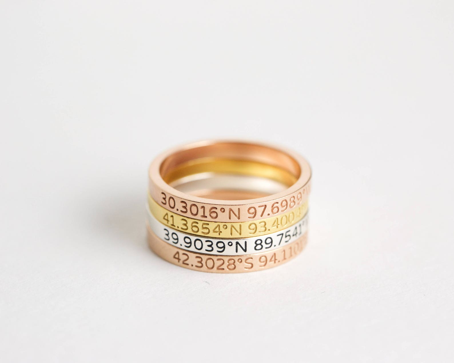 Custom Location Coordinates Ring Dainty Coordinates - Etsy