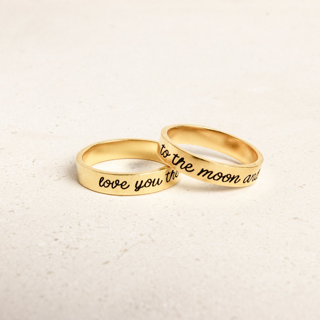 Custom Message Ring in Gold & Silver • Personalized Engraved Name Ring ...