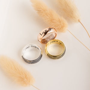 Custom Fingerprint Ring • Men's Jewelry • Engraved Wedding Band for Him ...