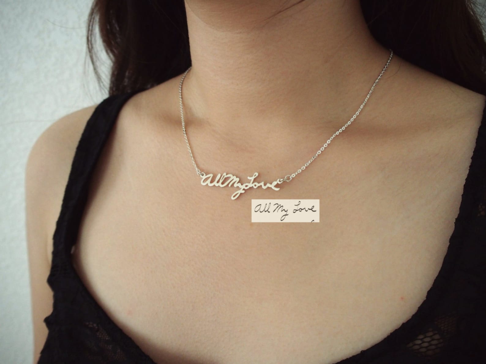 Memorial Signature Necklace Personalized Handwriting Necklace Keepsake ...