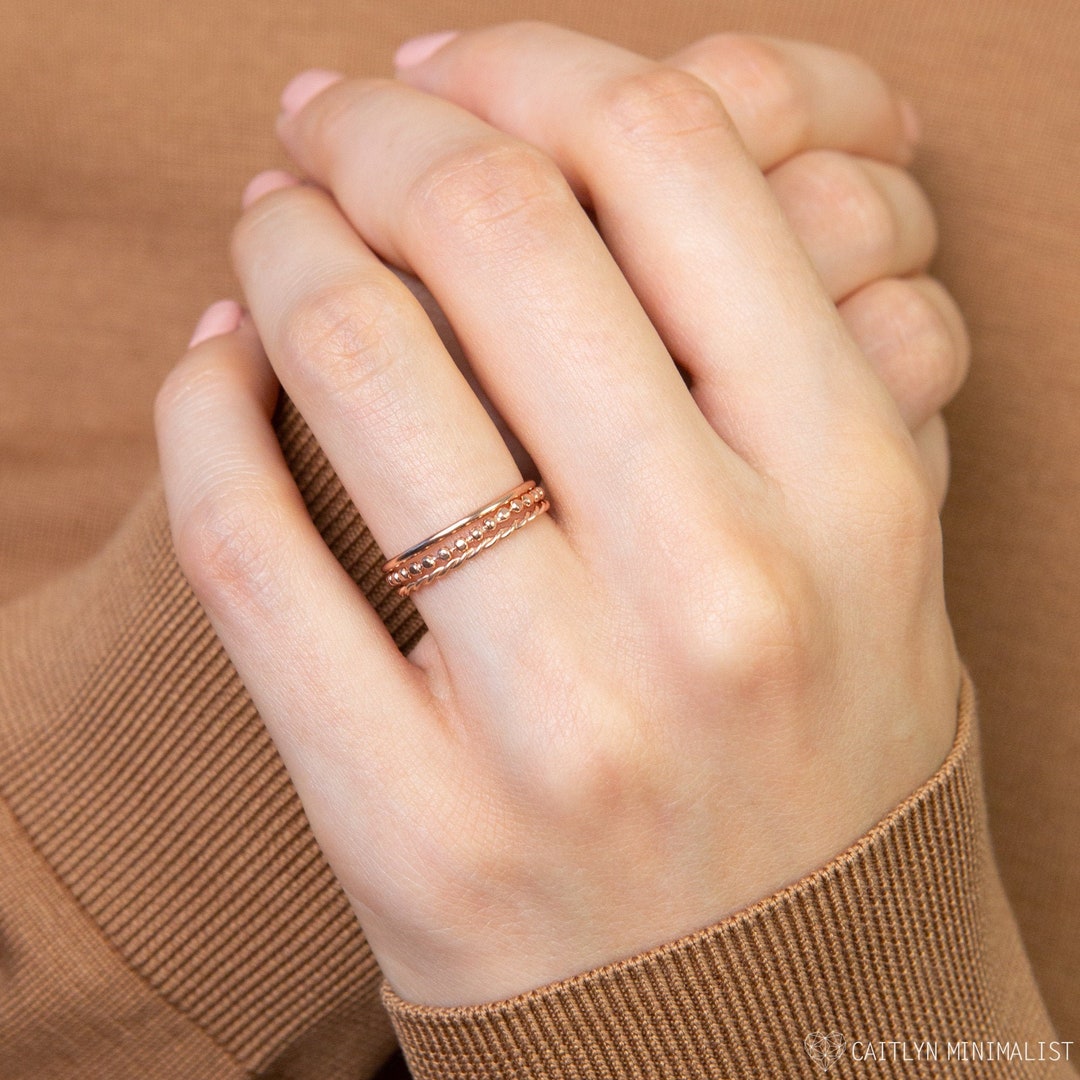 Stacking Ring Set Ultra Thin Stacking Rings Twist Ring - Etsy