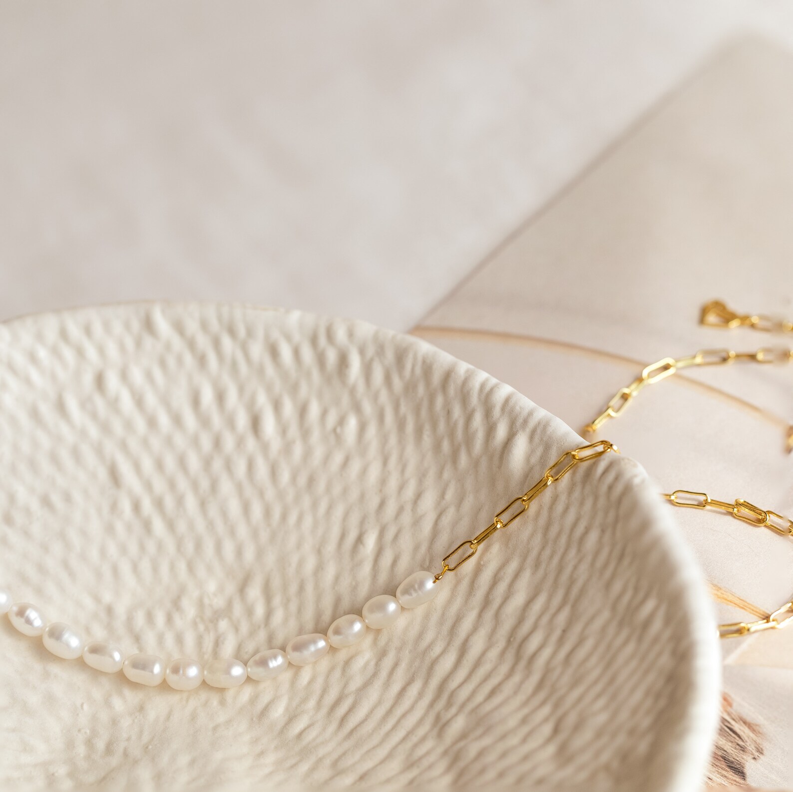 Half Pearl Chain Necklace by Caitlyn Minimalist Paperclip - Etsy