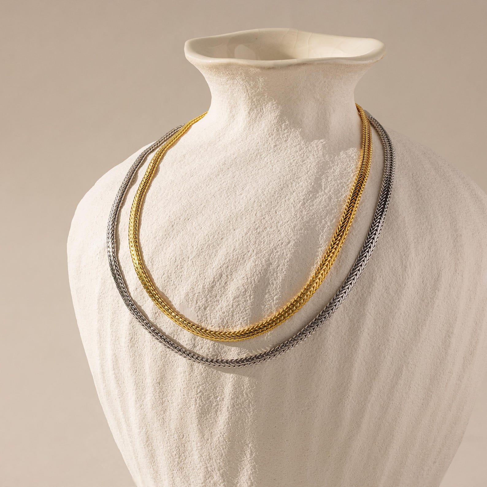 Foxtail Chain Necklace by Caitlyn Minimalist • Double Woven Statement ...