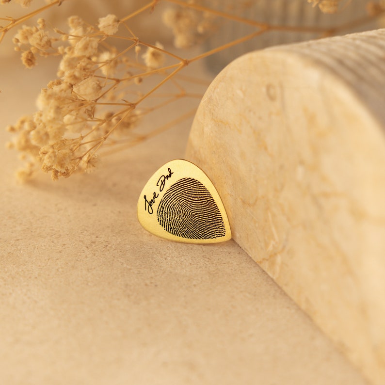 Actual Fingerprint Engraved Guitar Pick Custom Hand Stamped - Etsy