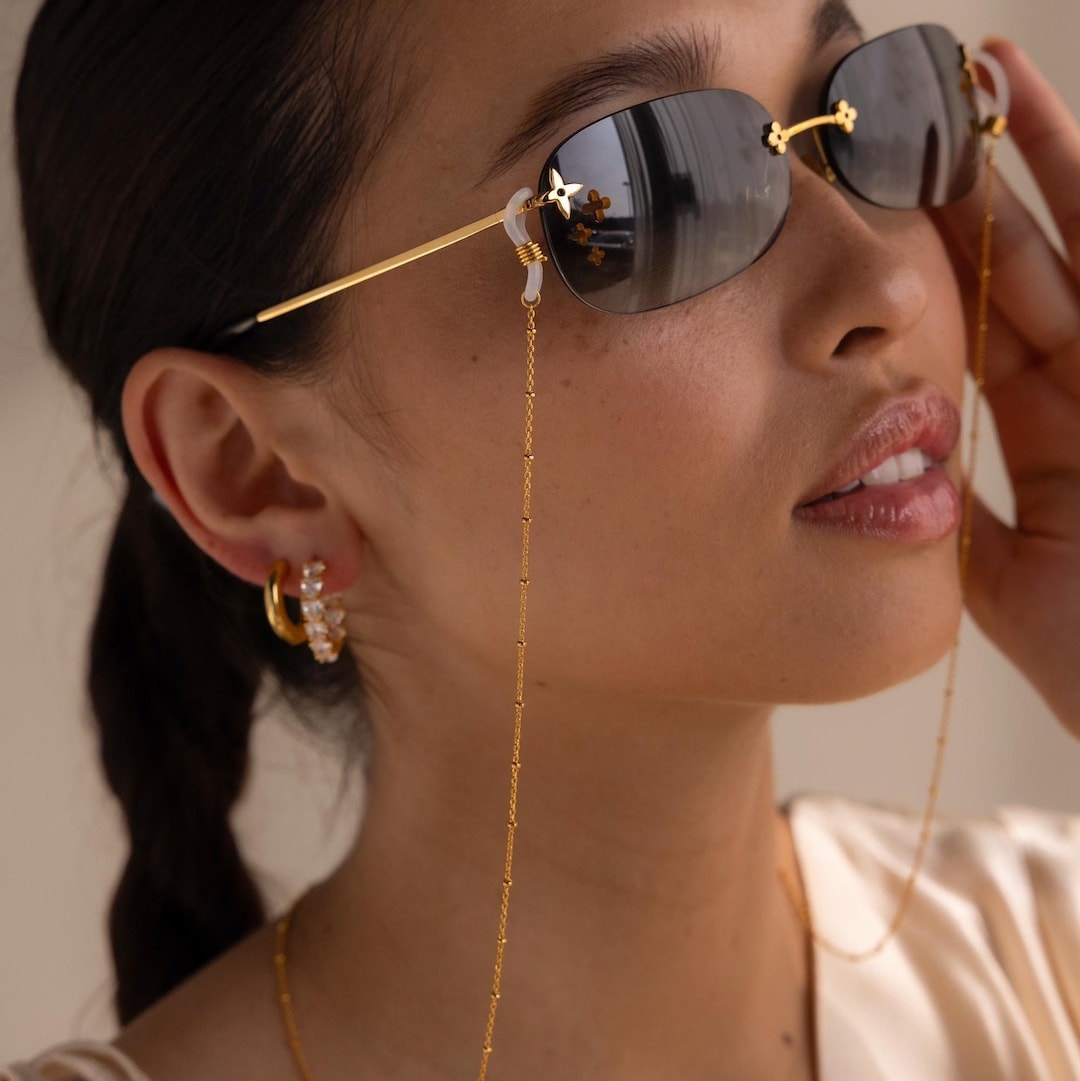 Glasses Chain by Caitlyn Minimalist Gold & White Gold Eyeglass Chain, Glasses Holder Minimalist ...