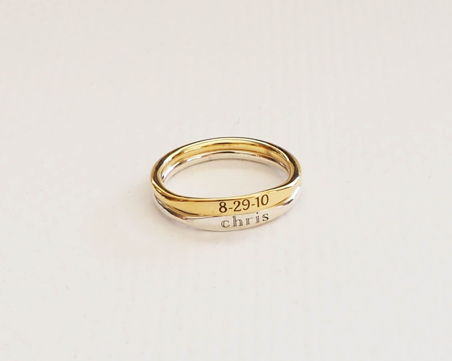 Custom Name Ring Personalized Stacking Ring Skinny - Etsy