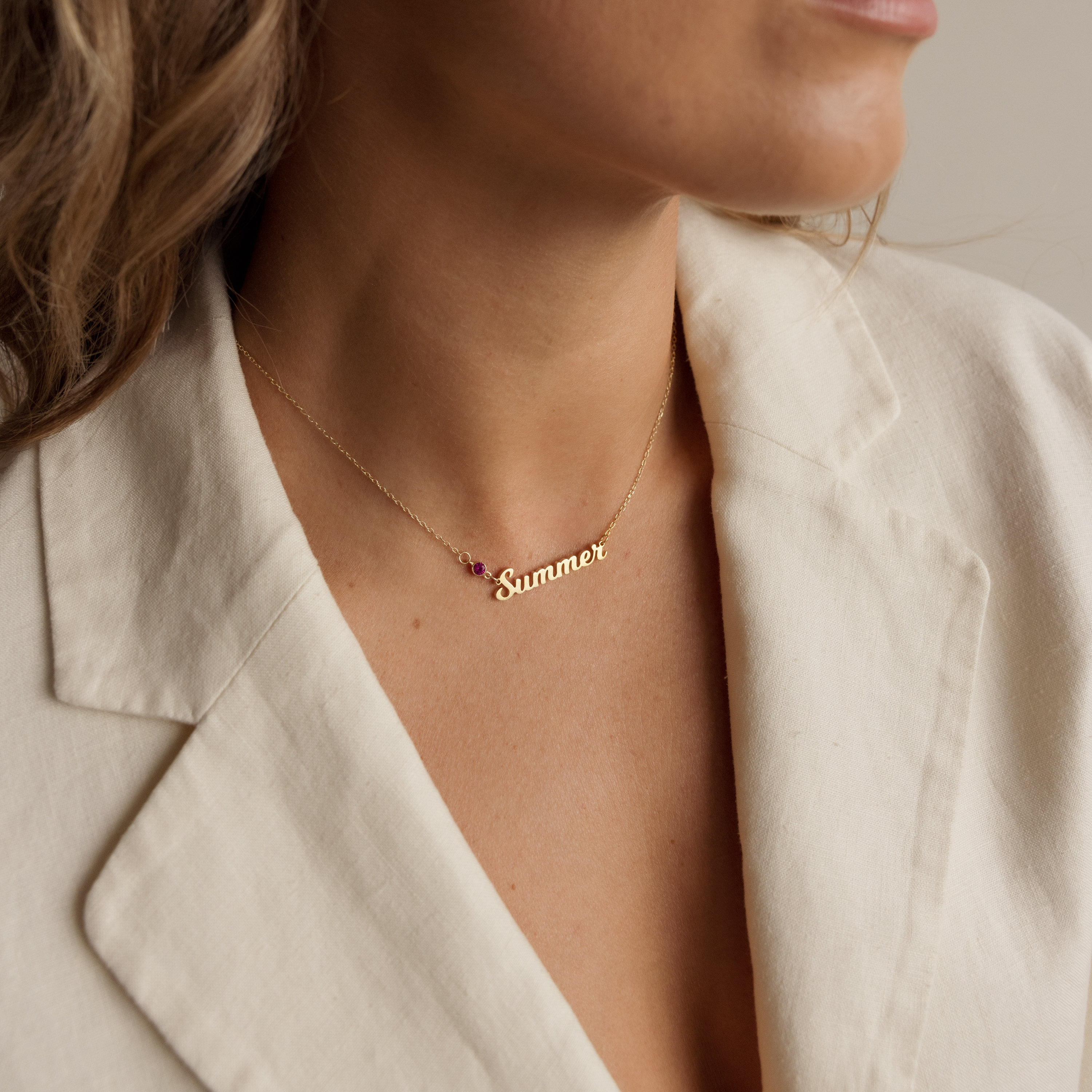 Custom Name Choker With Birthstone Everyday Name Necklace - Etsy UK