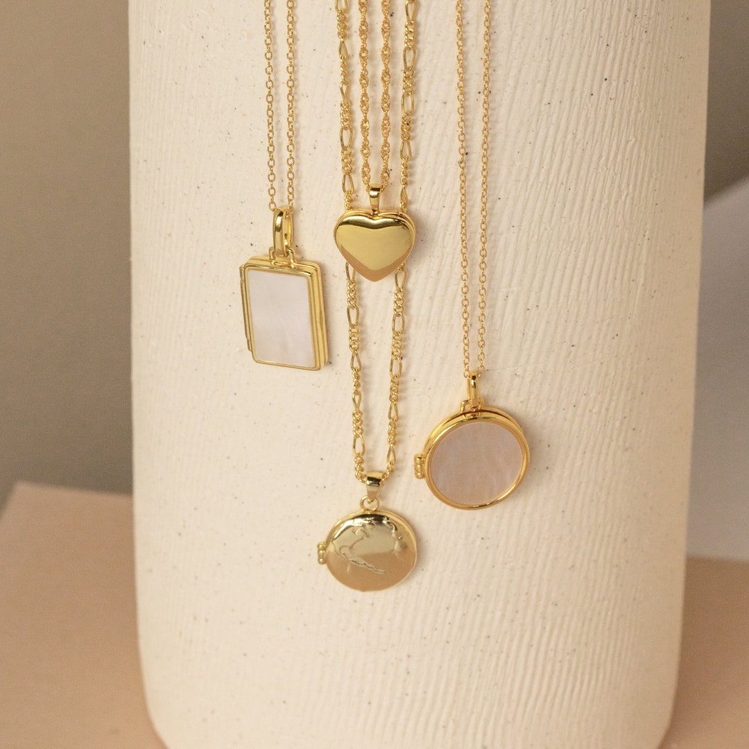 Locket Necklaces by Caitlynminimalist • Gold Heart Locket, Pearl ...