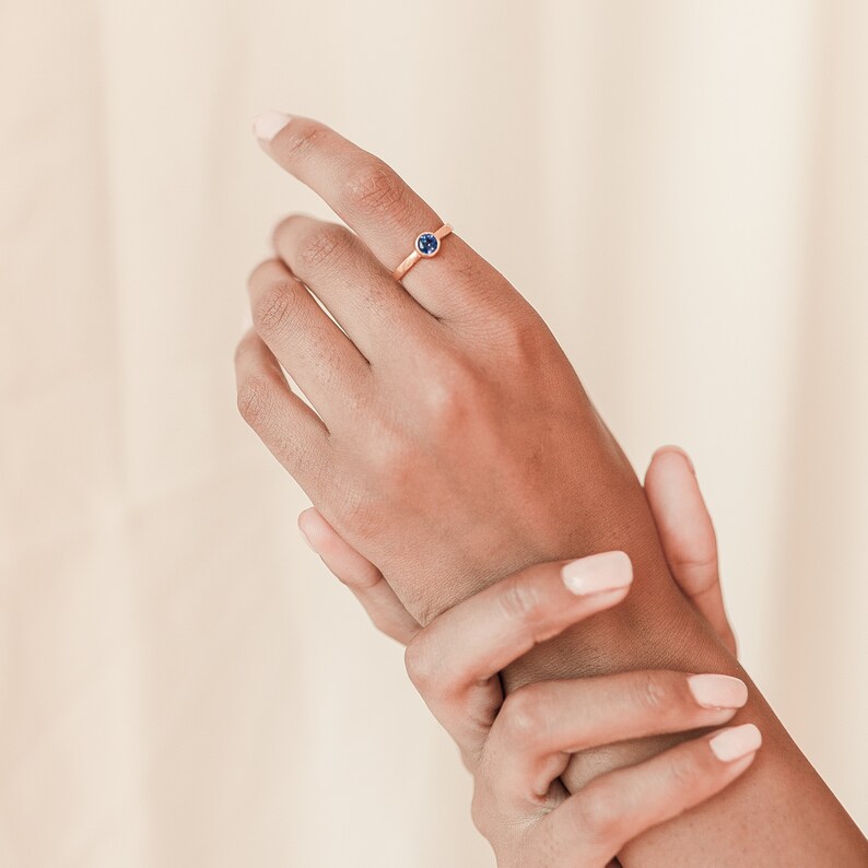 Birthstone Signet Ring by CaitlynMinimalist Dainty Gemstone | Etsy